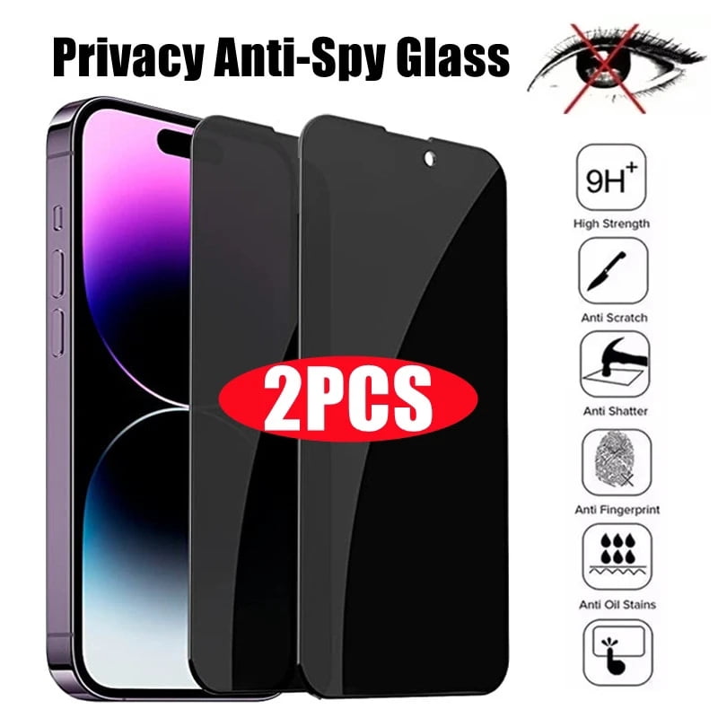 2PCS Full Cover Anti-Spy Screen Protector For iPhone 11 12 13 14 Pro ...