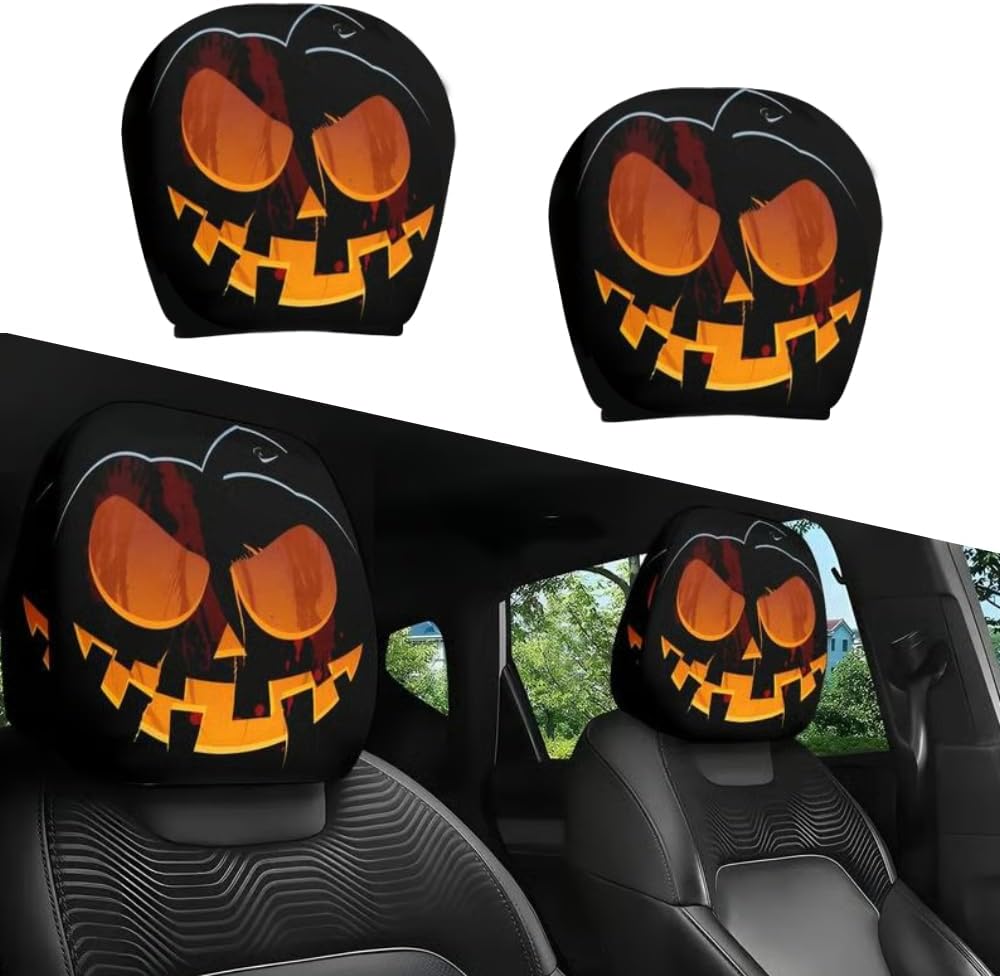 2PCS Funny Cartoon Car Headrest Covers, Cute Funny Cartoon Eyes Car ...