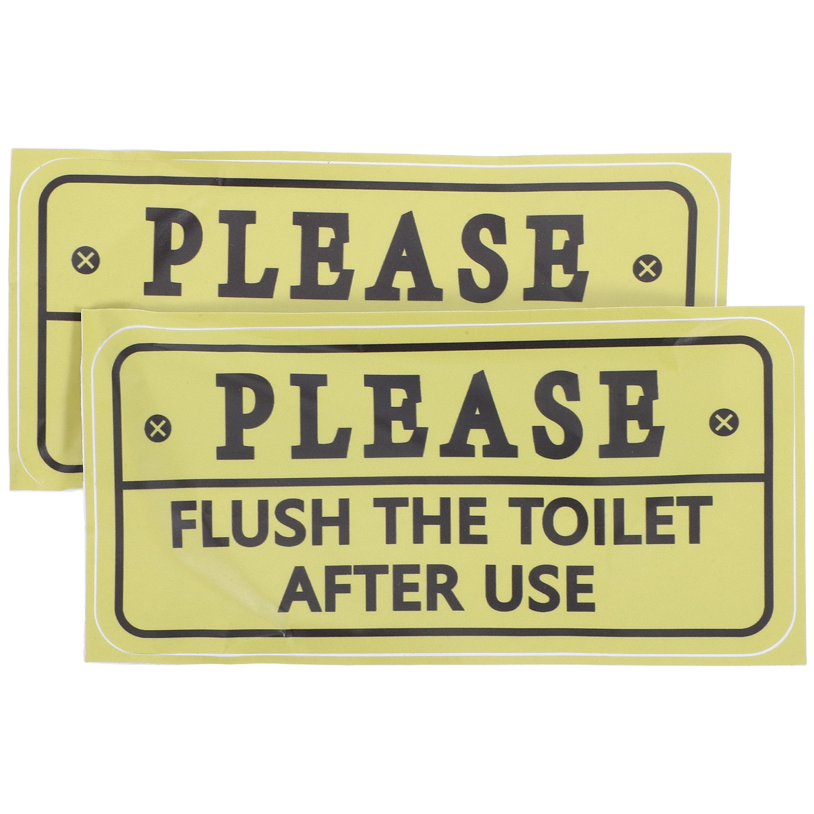 2PCS Funny Office Bathroom Sign Please Flush Toilet Etiquette Sticker ...
