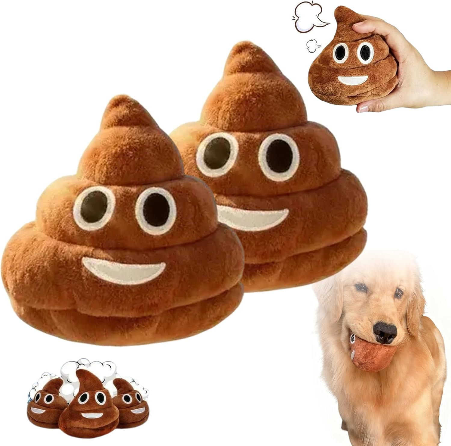 2PCS Funny Talking Poop Plush Toy – Makes Fart Sounds, Interesting Poop ...