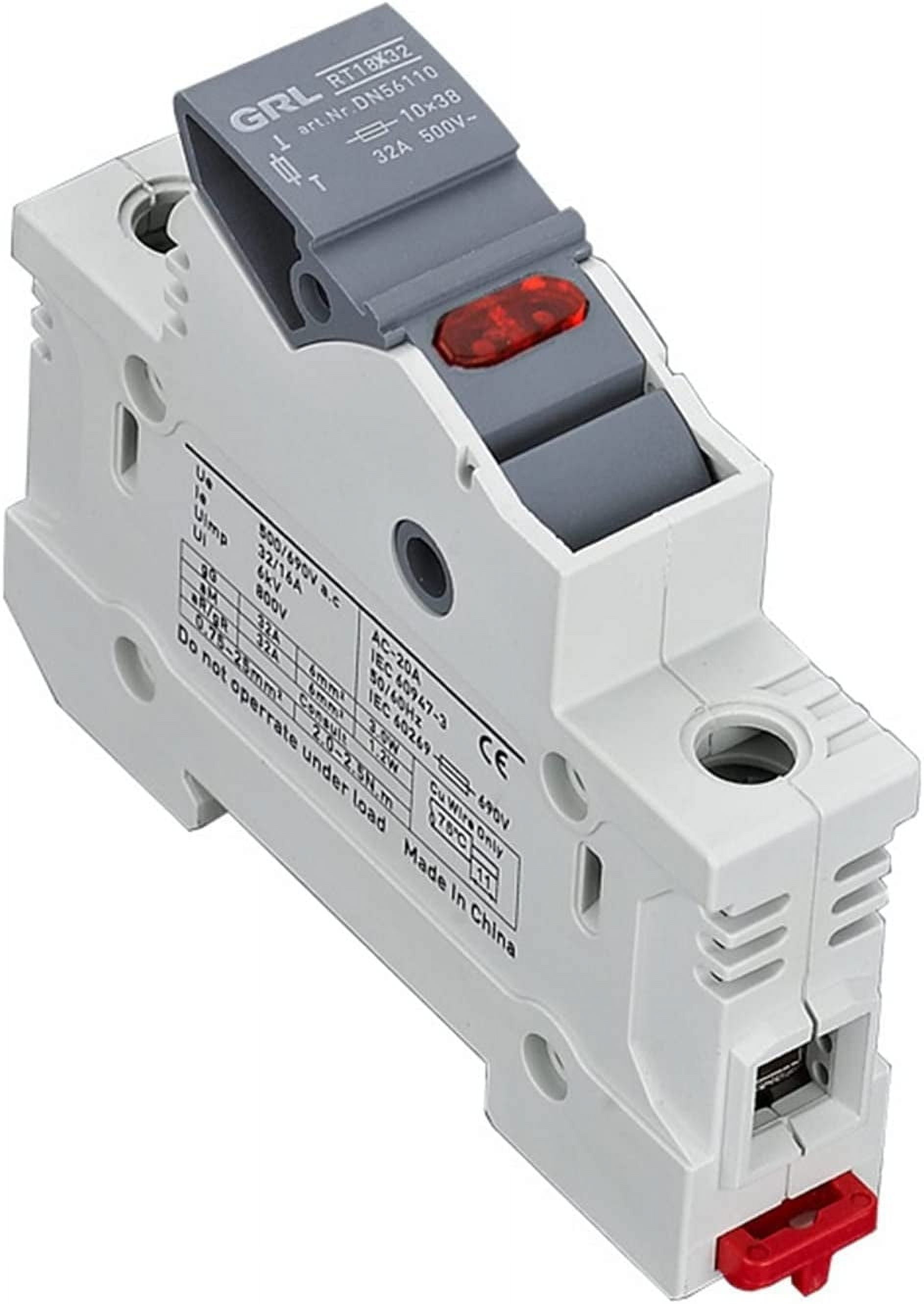 2PCS Fuse Holder 10x38MM 500V RT18X Fusibles Base Box Indicator Light ...