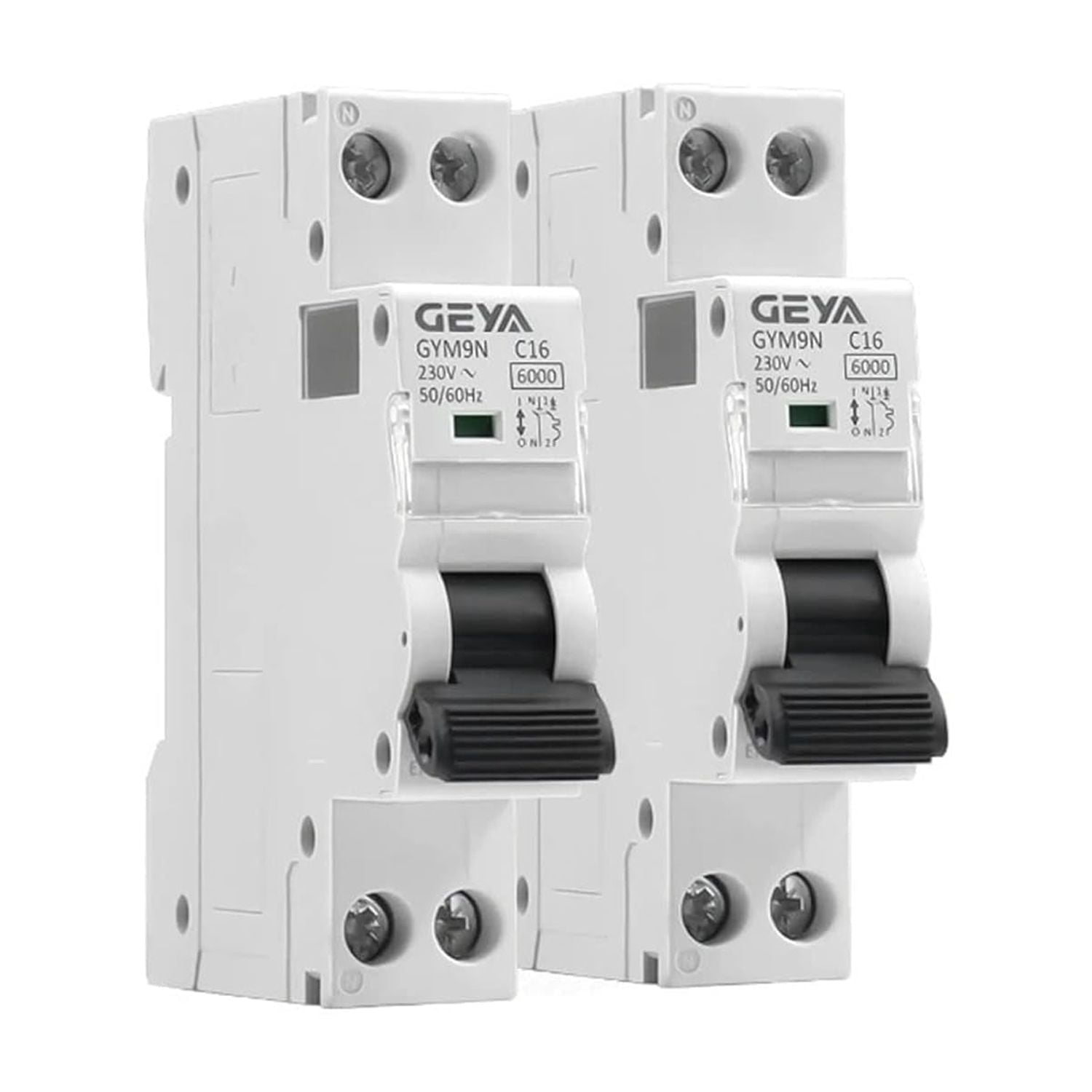 2PCS GYM9N 6KA MCB 6A 10A 16A 20A 25A 32A 40A 220V AC Circuit Breaker C Curve B Curve 1P+N ...