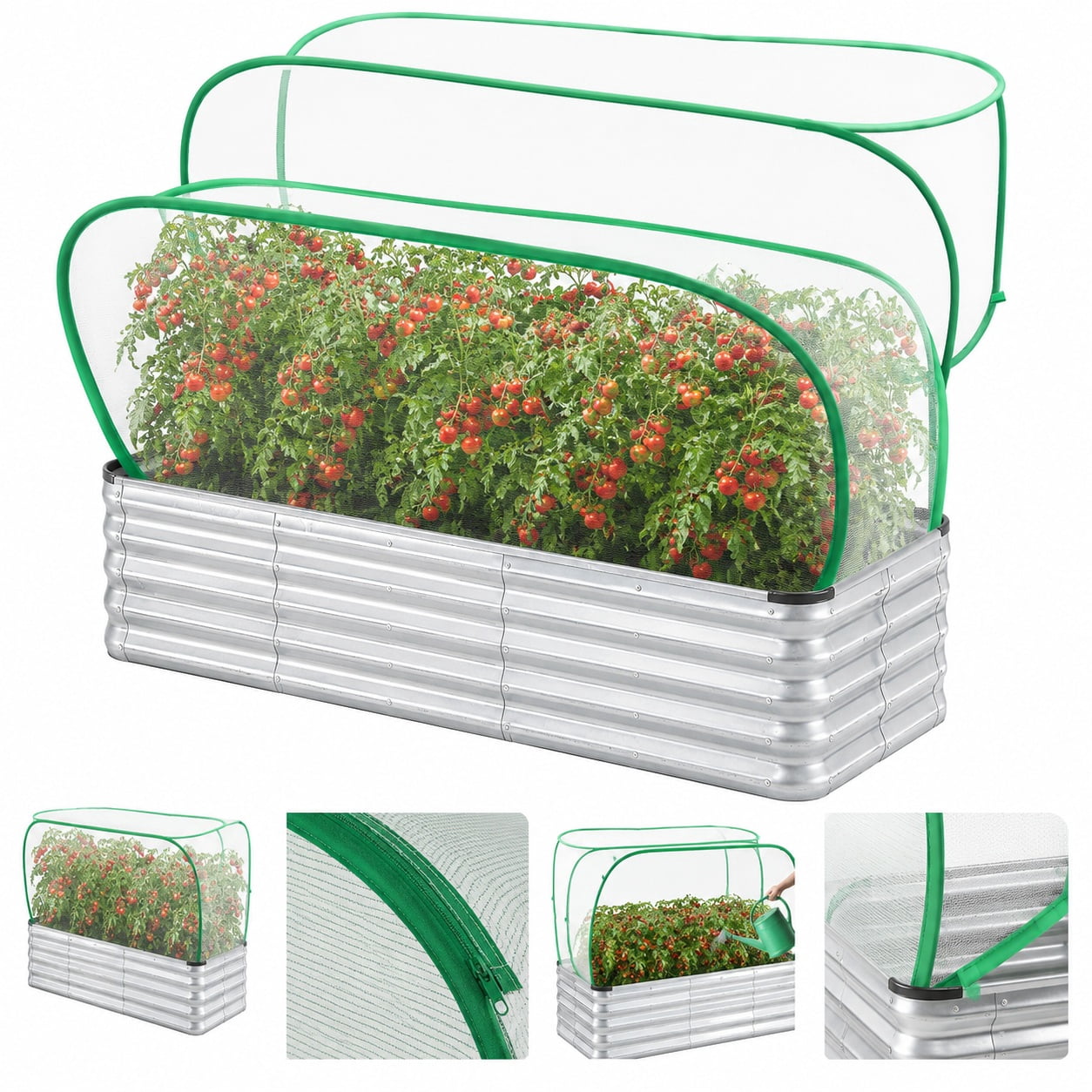 2PCS Garden Netting Covers for Raised Beds, Pop-Up Plant Protection ...