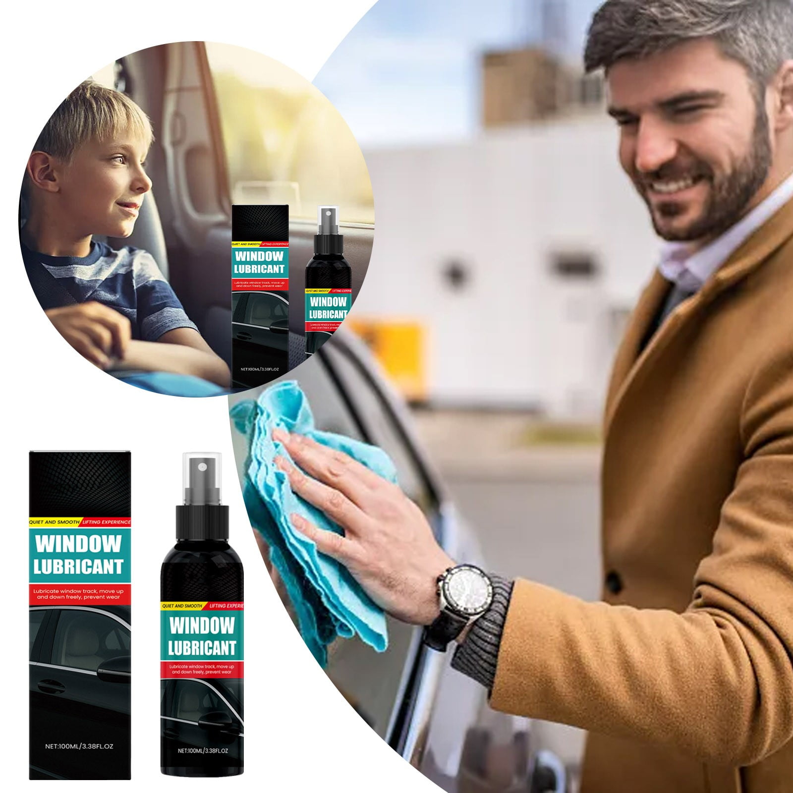 Car Window Lubricant Spray Noise Reduction Wear Long Lasting For Smooth ...