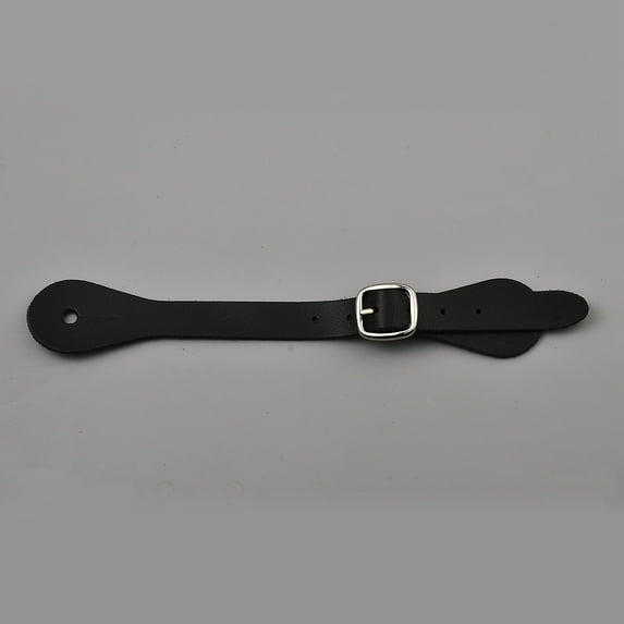 2PCS Genuine Leather Single Ply Spur Straps for Horse Riders Black ...