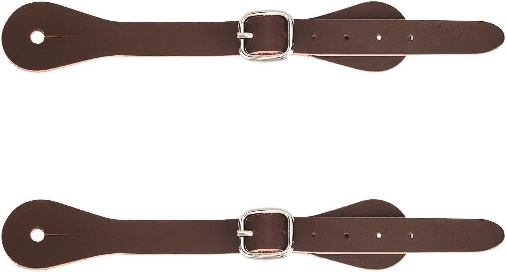 2PCS Genuine Leather Spur Straps Saddle Brown 7-10 Inch Adjustable ...