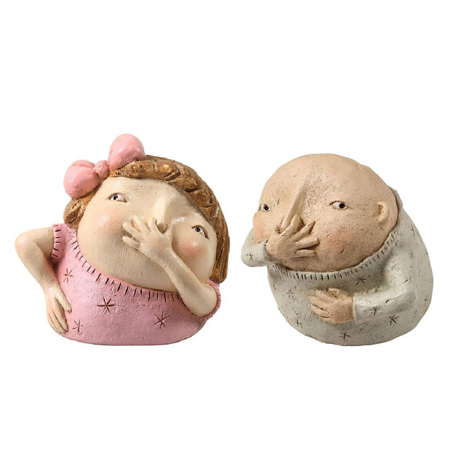 2PCS Girl Holding Nose Bathroom Statue, Funny Girl Bathroom Decor ...