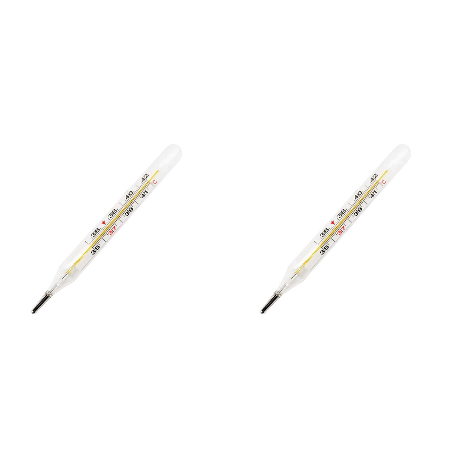 2PCS Glass Clinical Thermometer - Fast Reading Oral and Armpit ...