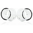 2PCS Glass Ear Gauges Plugs and Tunnels Single Flared Earrings ...