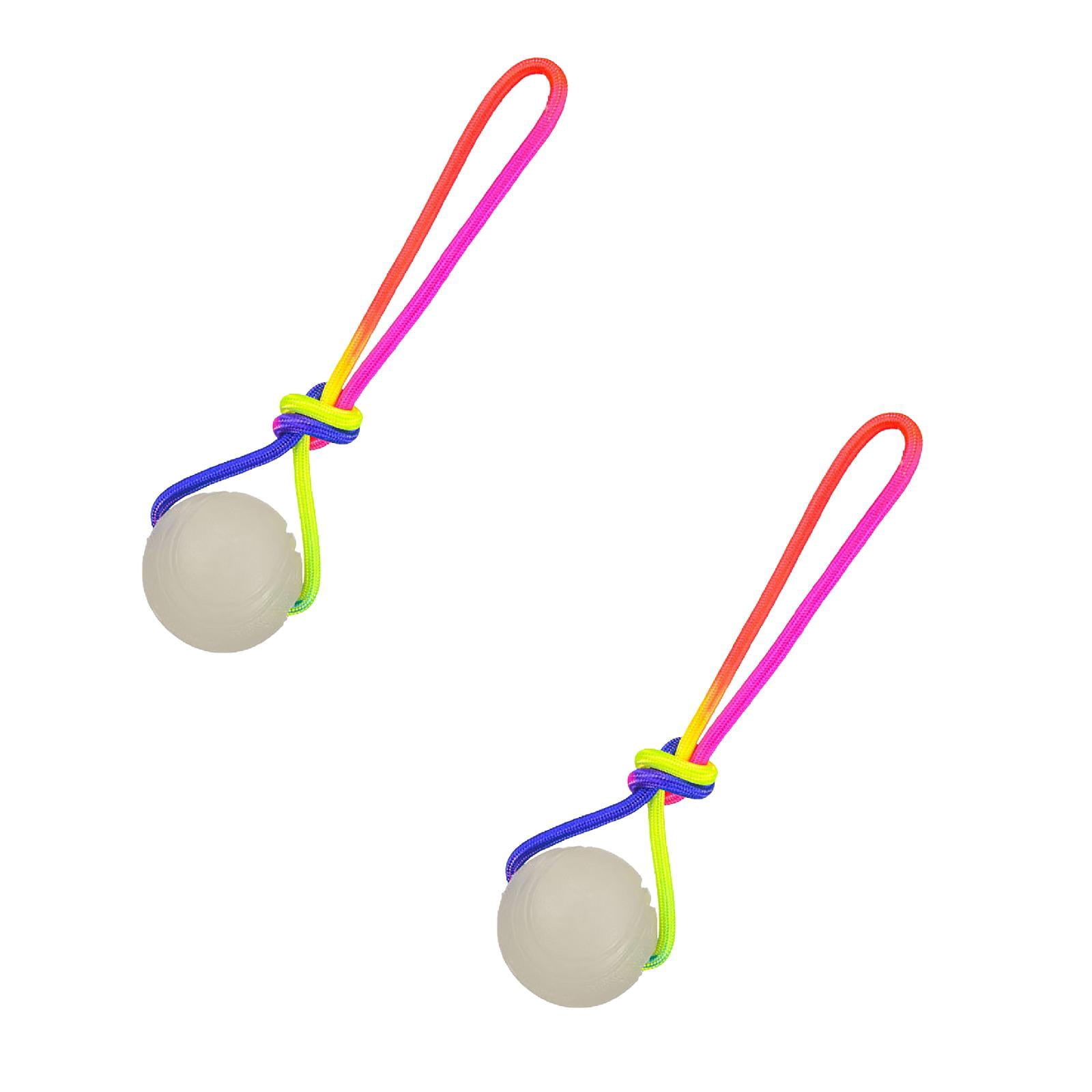 2PCS Glow in The Dark Dog Toys, Light Up Dog Toys with Rope Rubber Glow ...