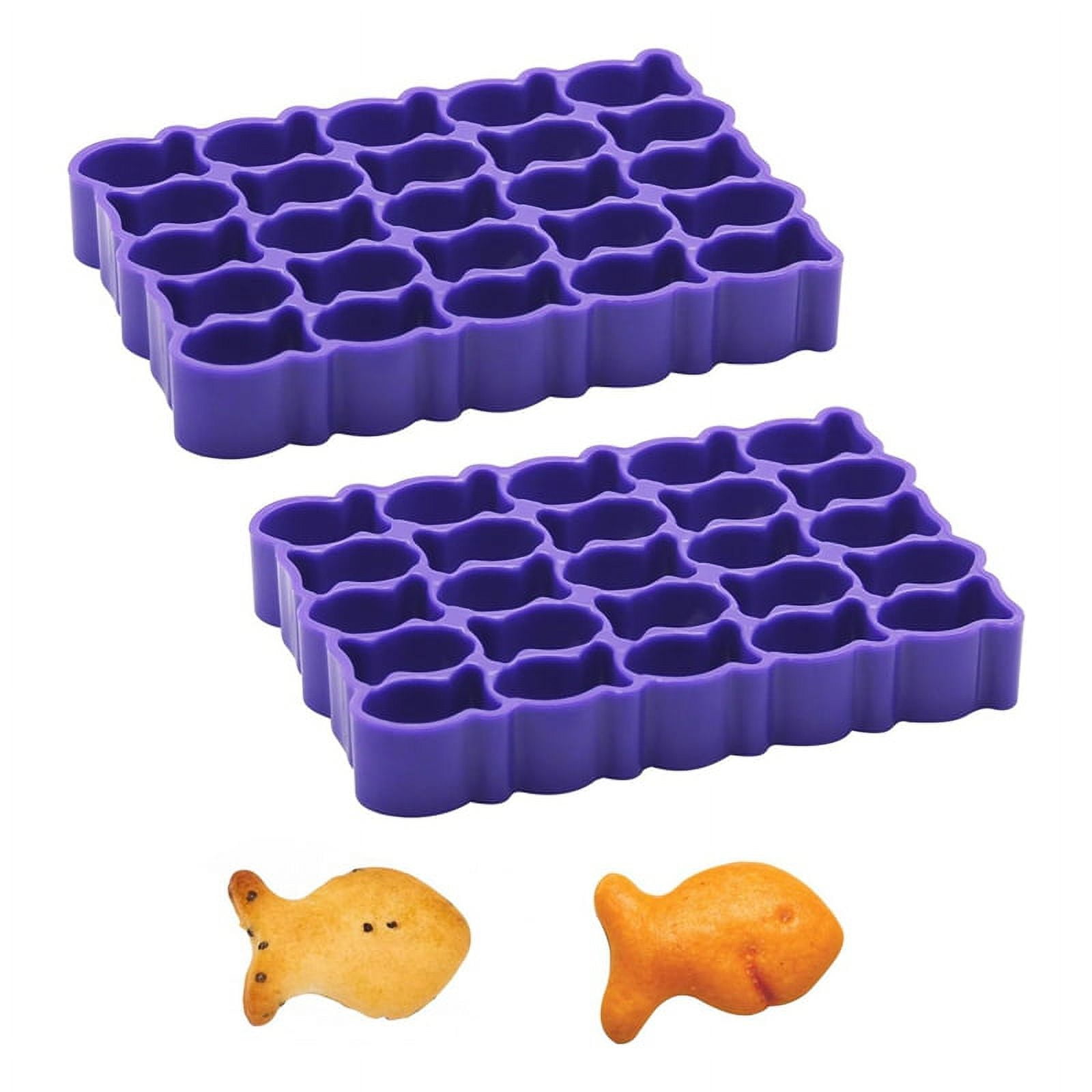 2PCS Gold Fish Cracker Cutter, 25-Cavity Mini Goldfish Cookie Cutters ...