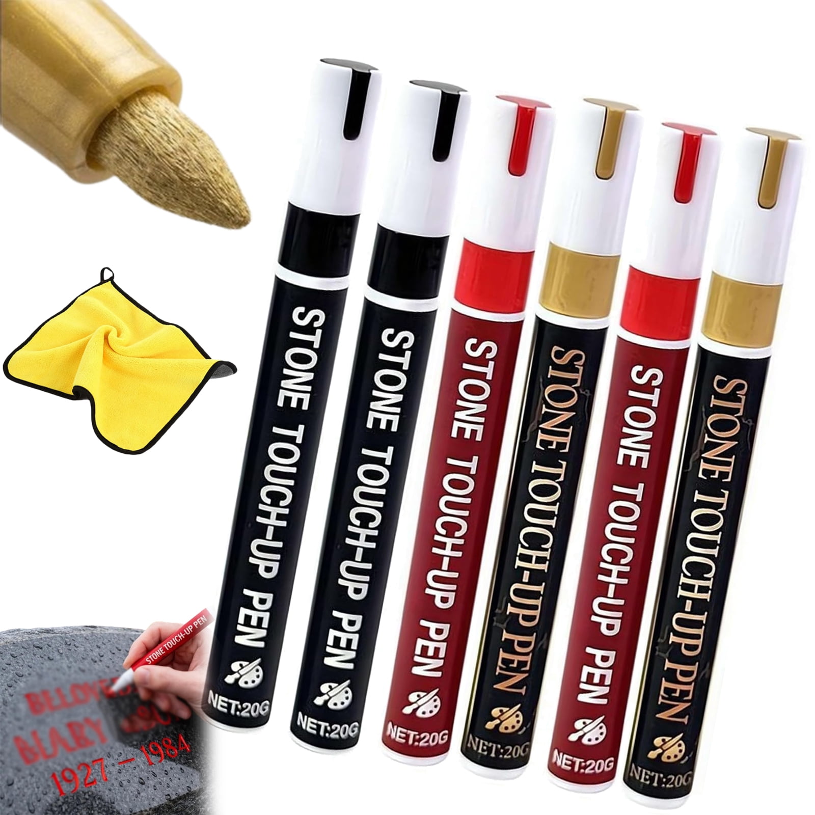 2PCS Golden Tombstone Marker Pen for Restoring Faded Grave Inscriptions ...