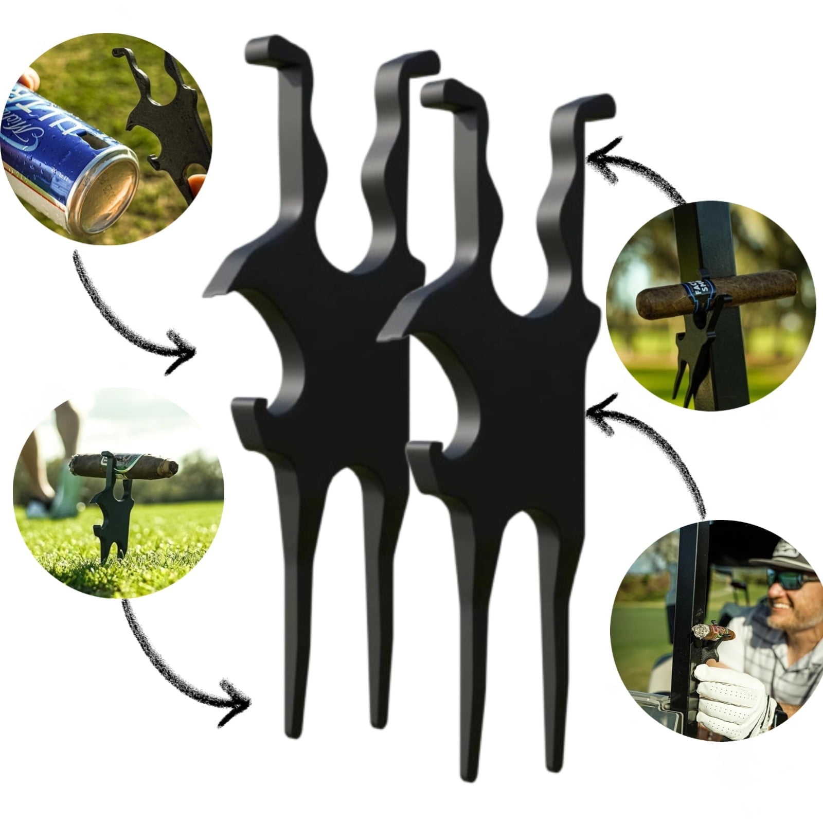 2PCS Golf Cart Must-Have – All-in-One Magnetic Cigar Holder & Beverage ...