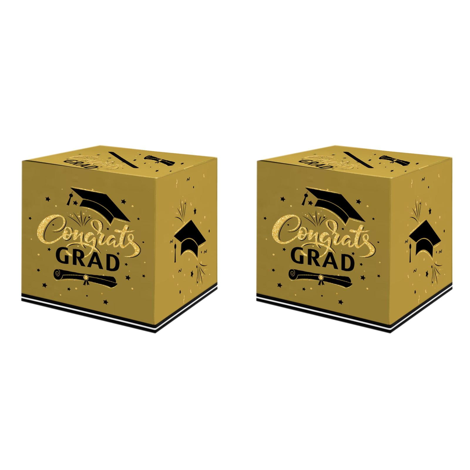2PCS Graduation Card Box Holder - Foldable Congrats Grad Money & Card ...