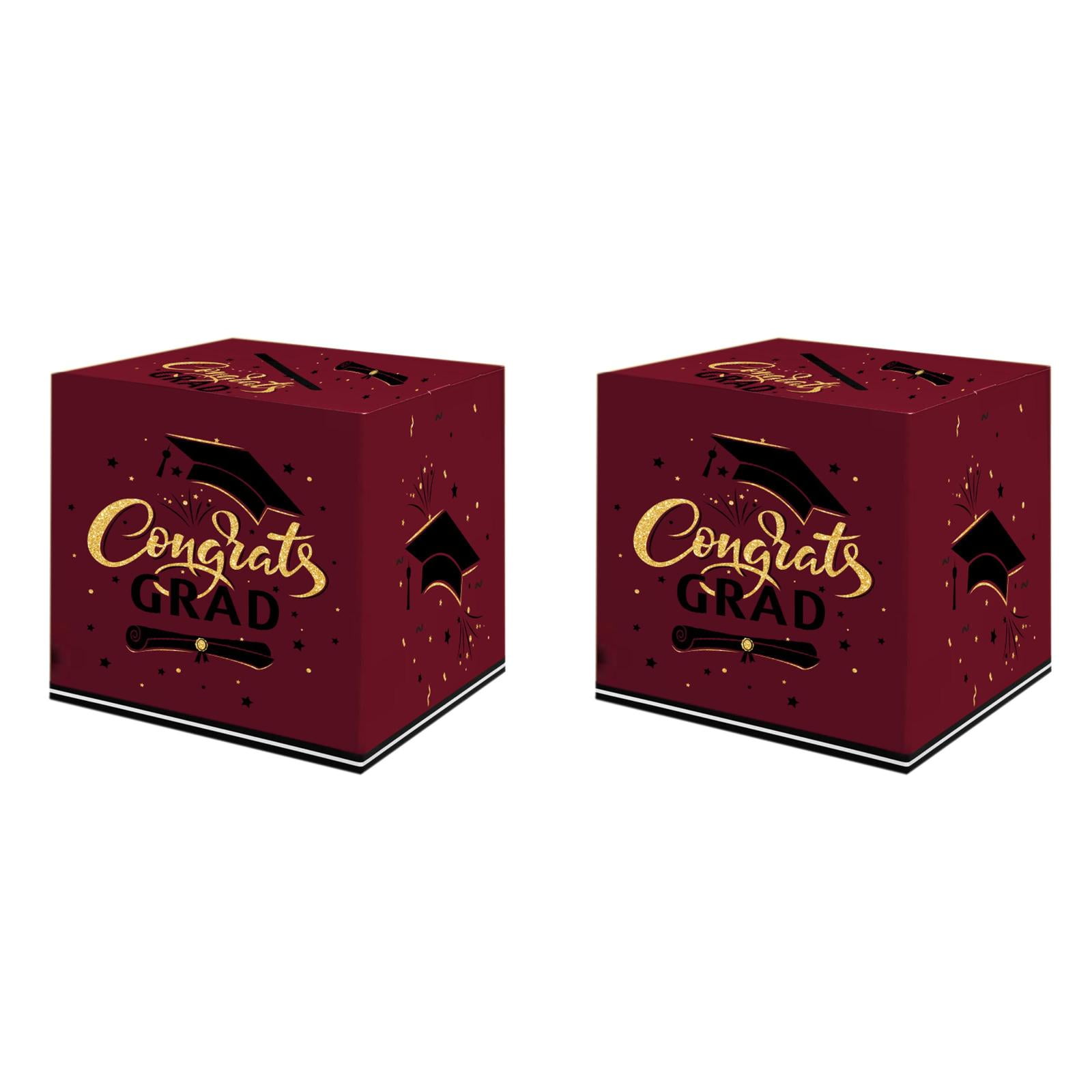 2PCS Graduation Party Card Box 2025 - Foldable Congrats Grad Money ...