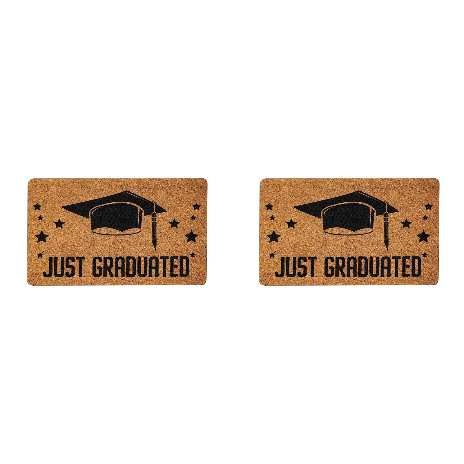 2PCS Graduation Season Welcome Mat 2025 Non-Slip Coir Doormat with ...