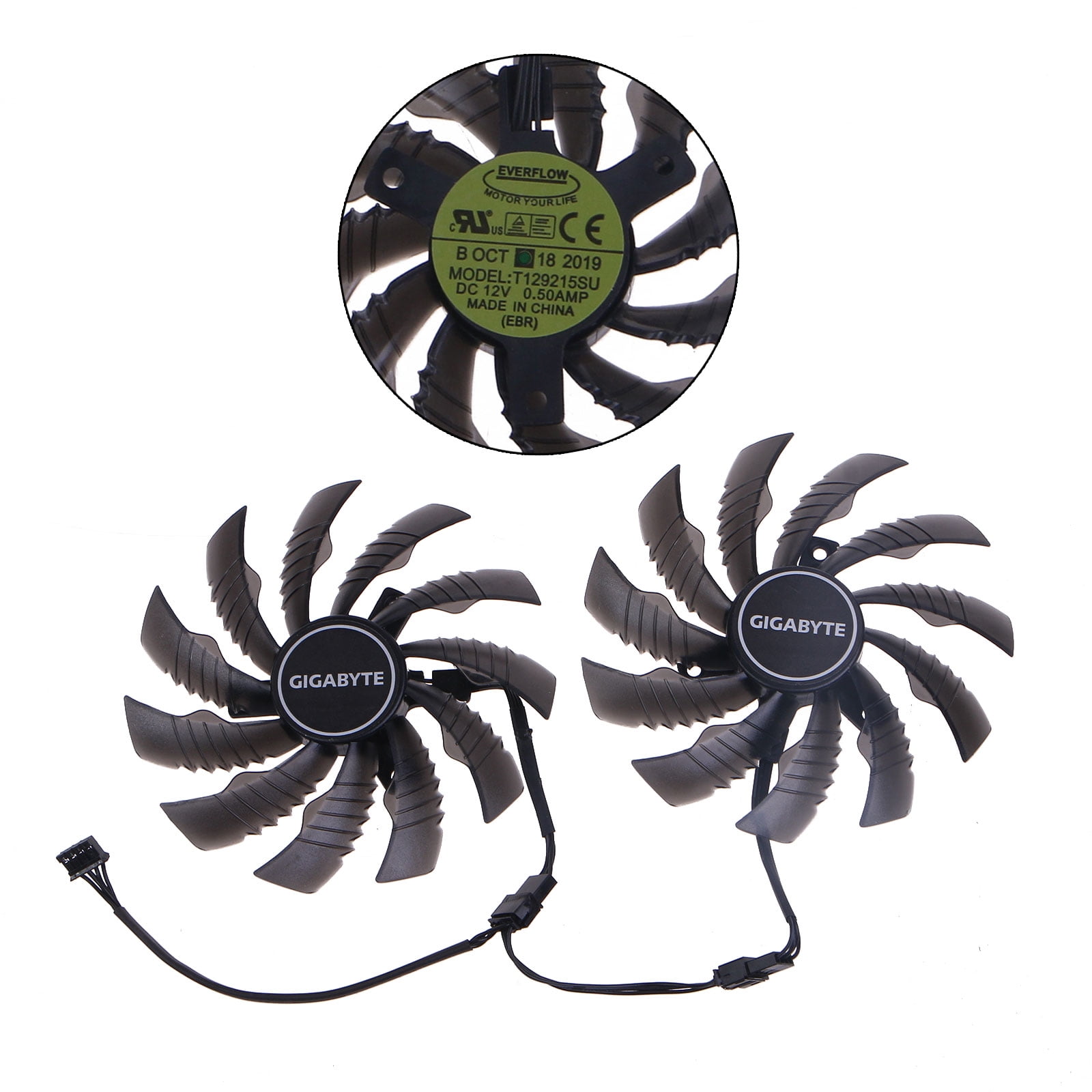 2PCS Graphics Card Cooling Fan 95MM for GIGABYTE RX580 for XTR GTX1060 ...