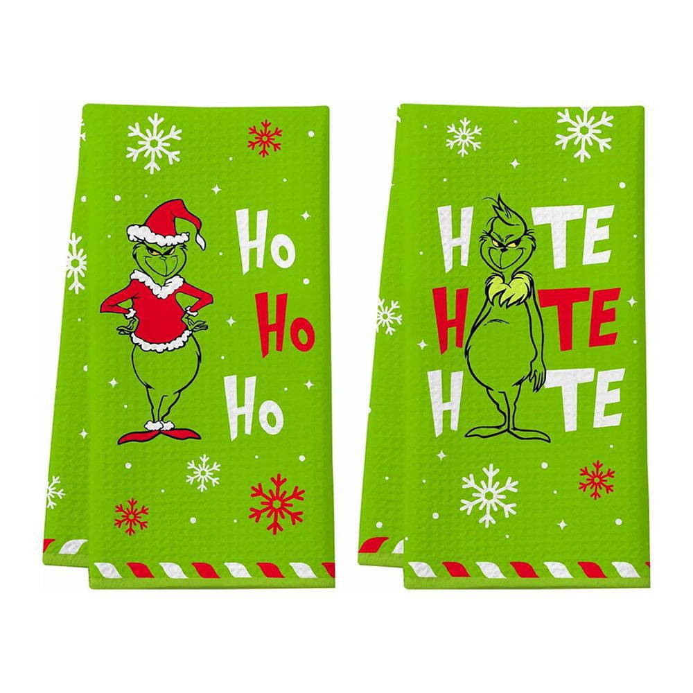 2PCS The Grinch Christmas Decor, Christmas Grinch Kitchen Towels ...