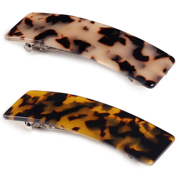 2PCS 5 inches Handmade Celluloid French Design Tortoise Shell Barrettes ...