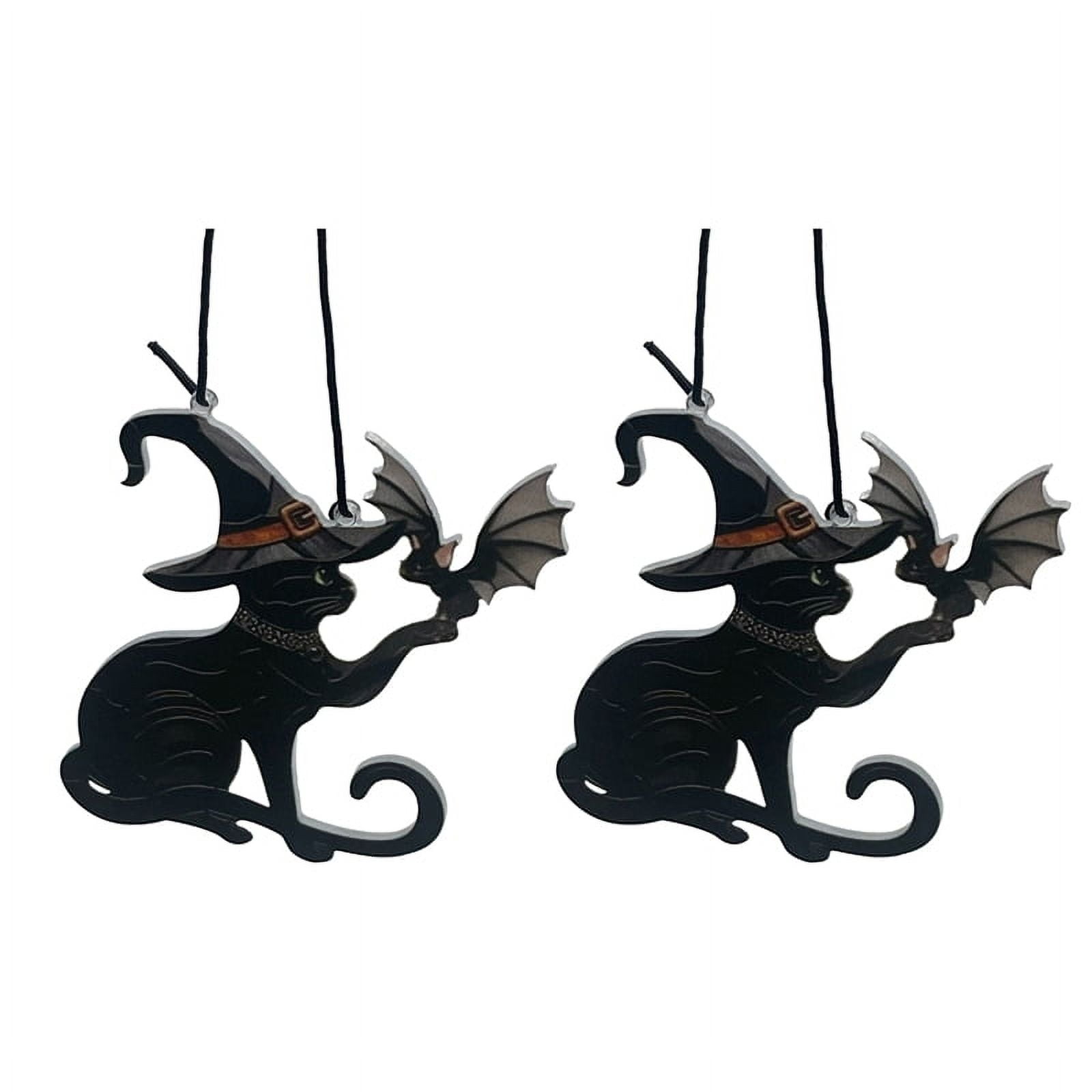 2PCS Halloween Cat Bat Door Decoration Home & Window Right Angle Horror ...