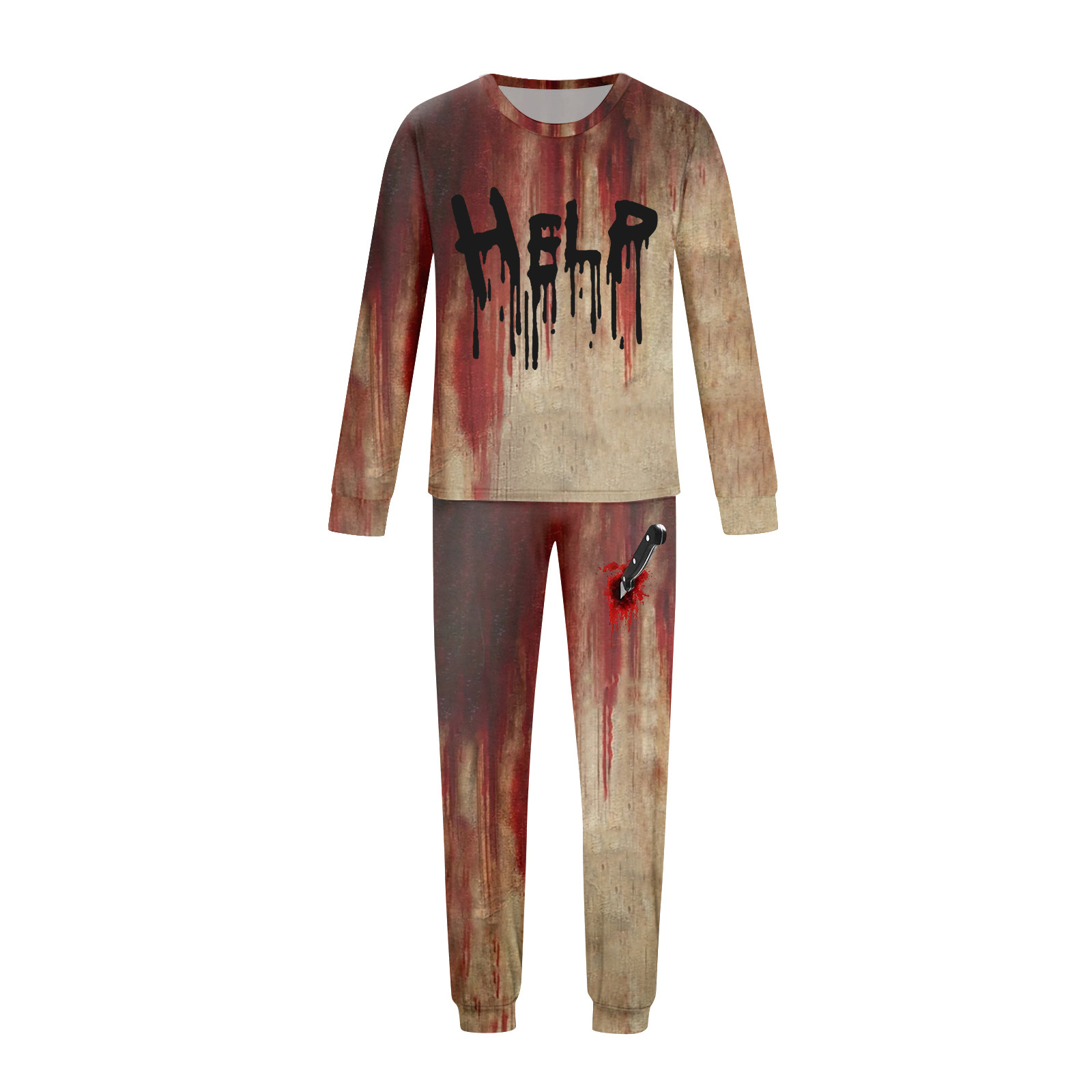 2PCS Halloween Family Pajamas Matching Sets, Casual Halloween Men Tops ...