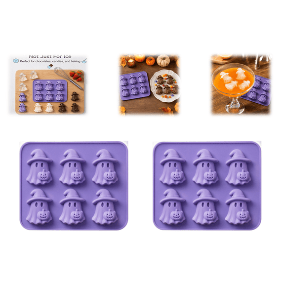 2PCS Halloween Ghost Silicone Molds, Non-Stick 3D Chocolate Molds, Cute ...