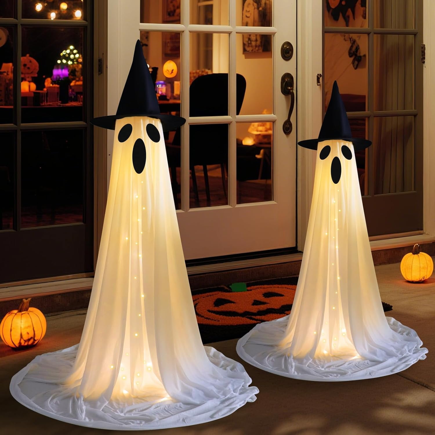 2PCS Halloween Ghosts Decorations Outdoor/Indoor, Large Adjustable ...