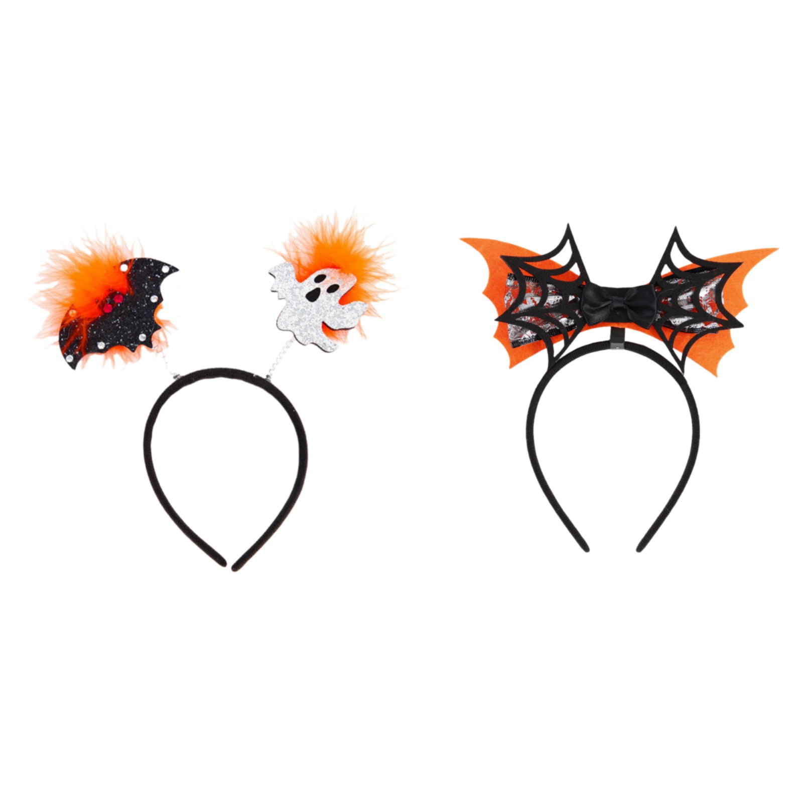 2PCS Halloween Headbands Head Boppers with Pumpkin Eyeball Bat Spider ...