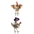 2PCS Halloween Metal Yard Decoration Skeleton Riding Rooster Metal Yard ...