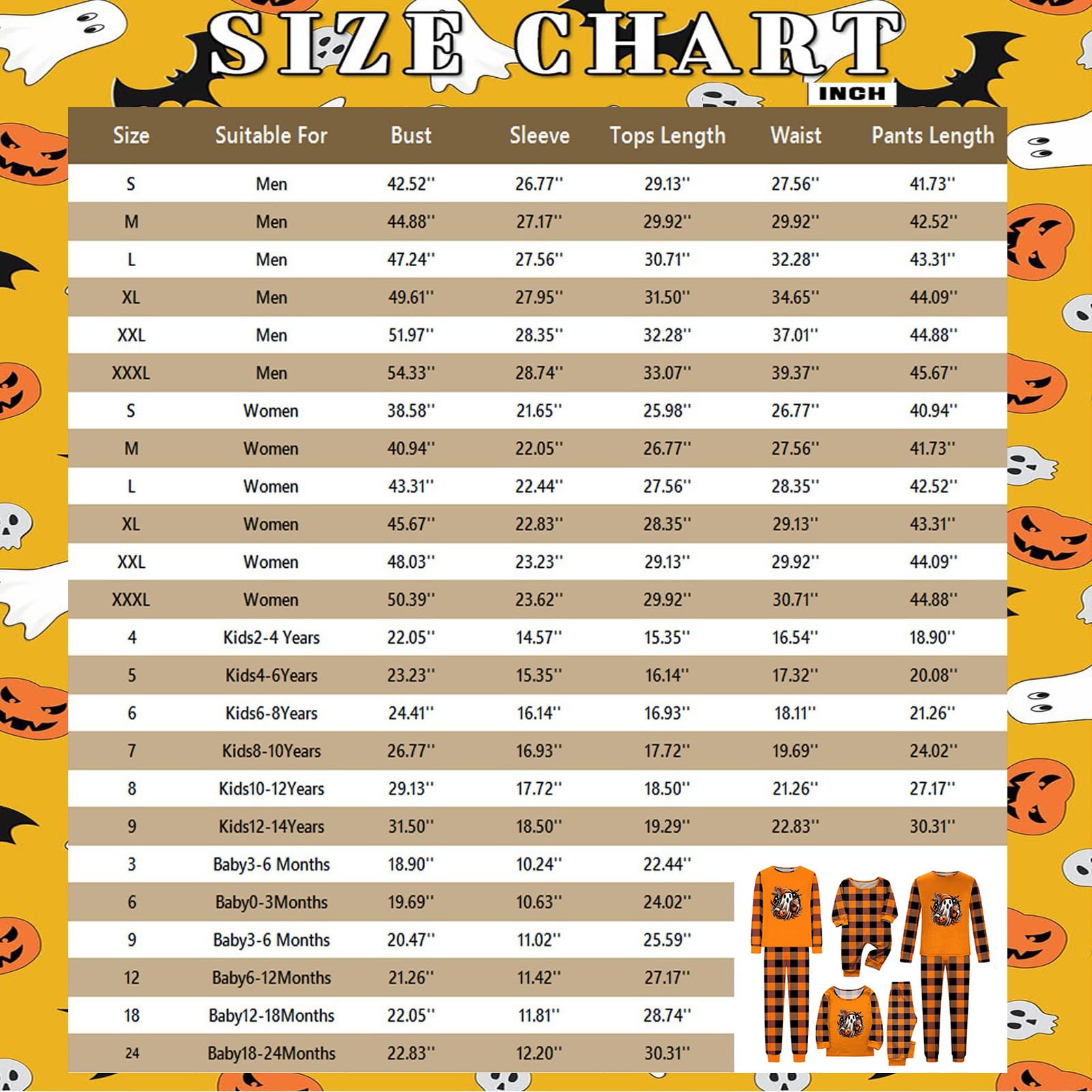 2PCS Haloween Family Pajamas Matching Sets, Halloween Fun Pajamas ...