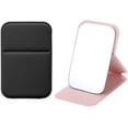 2PCS Hand Mirrors Mini Folding Mirror Travel Makeup Adjustable PU ...