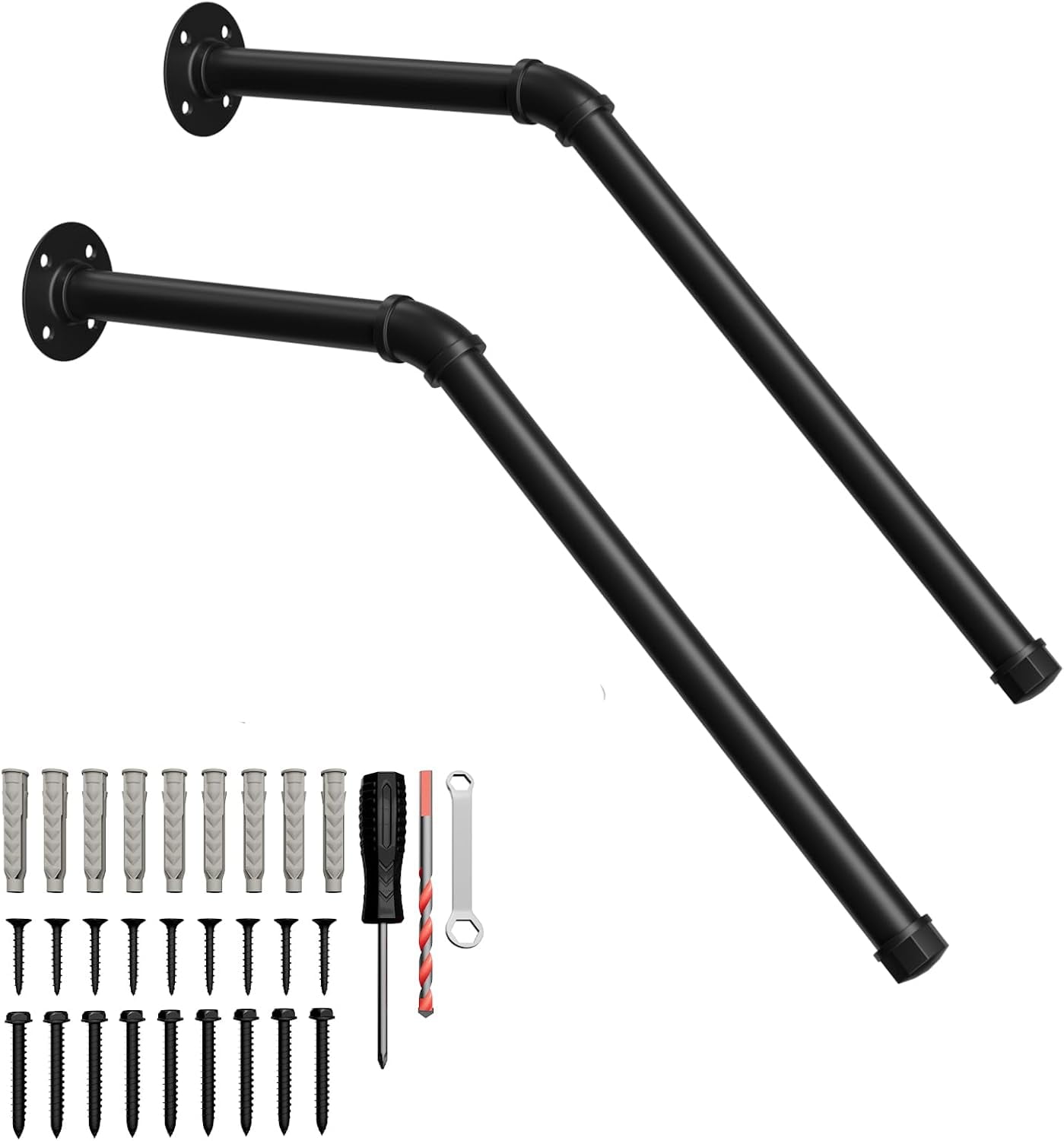 2PCS Hand Rails for Outdoor Steps Wall Mount 1-3 Step Stair Railing ...
