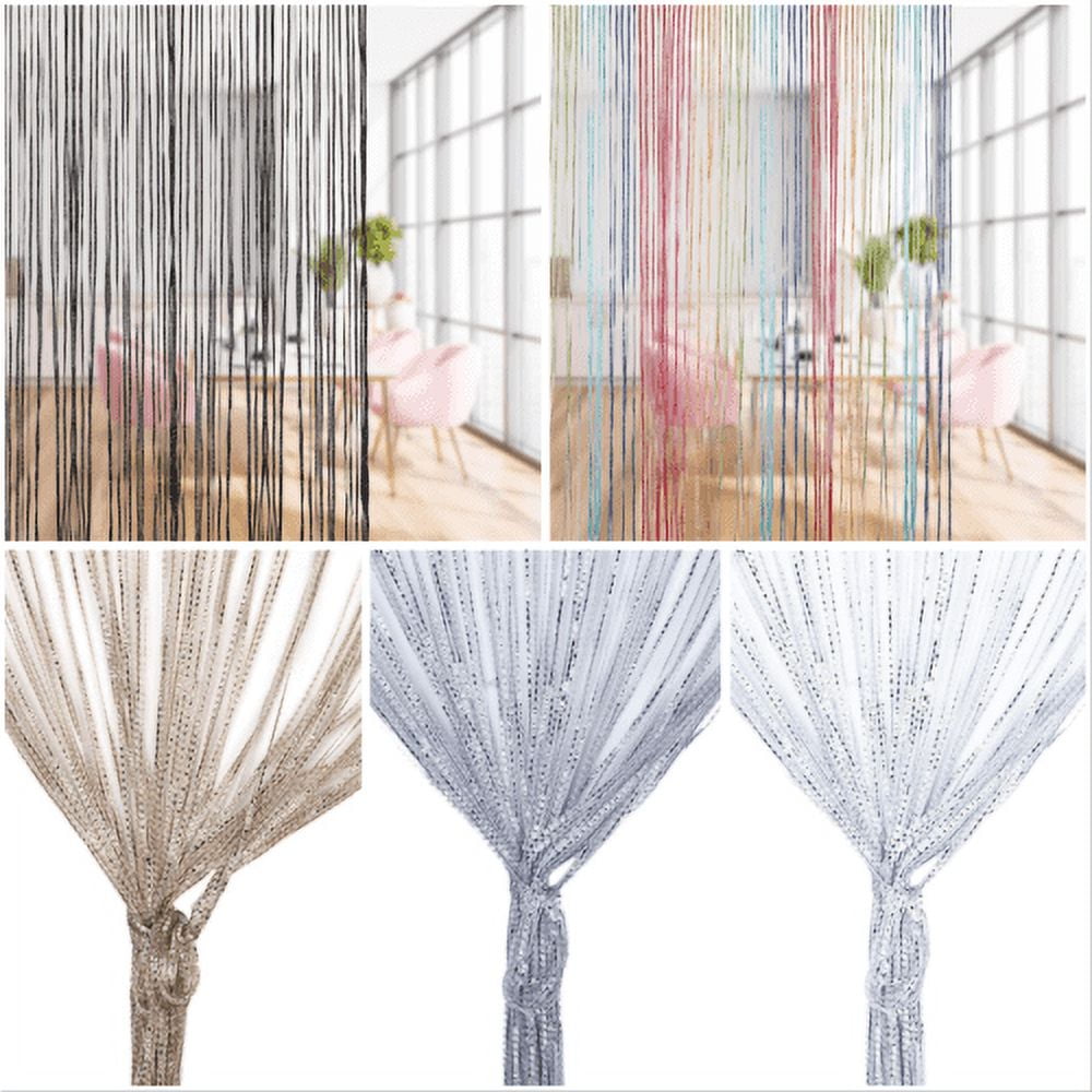 2PCS Hanging Beaded Curtains String Curtain Panels Door Fly Screen Room ...