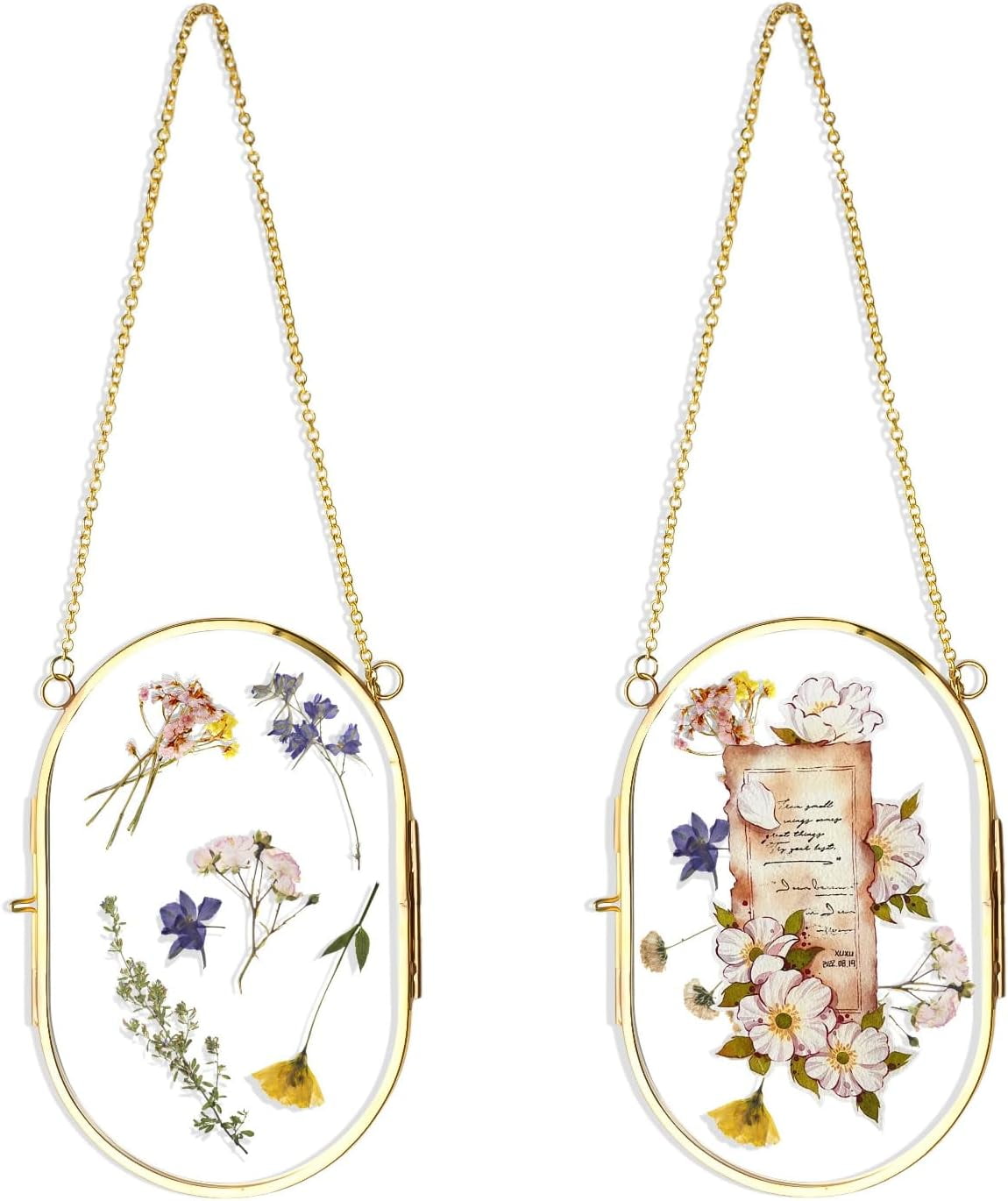 2PCS Hanging Pressed Flower Frame, Double Glass Frames for Pressed ...