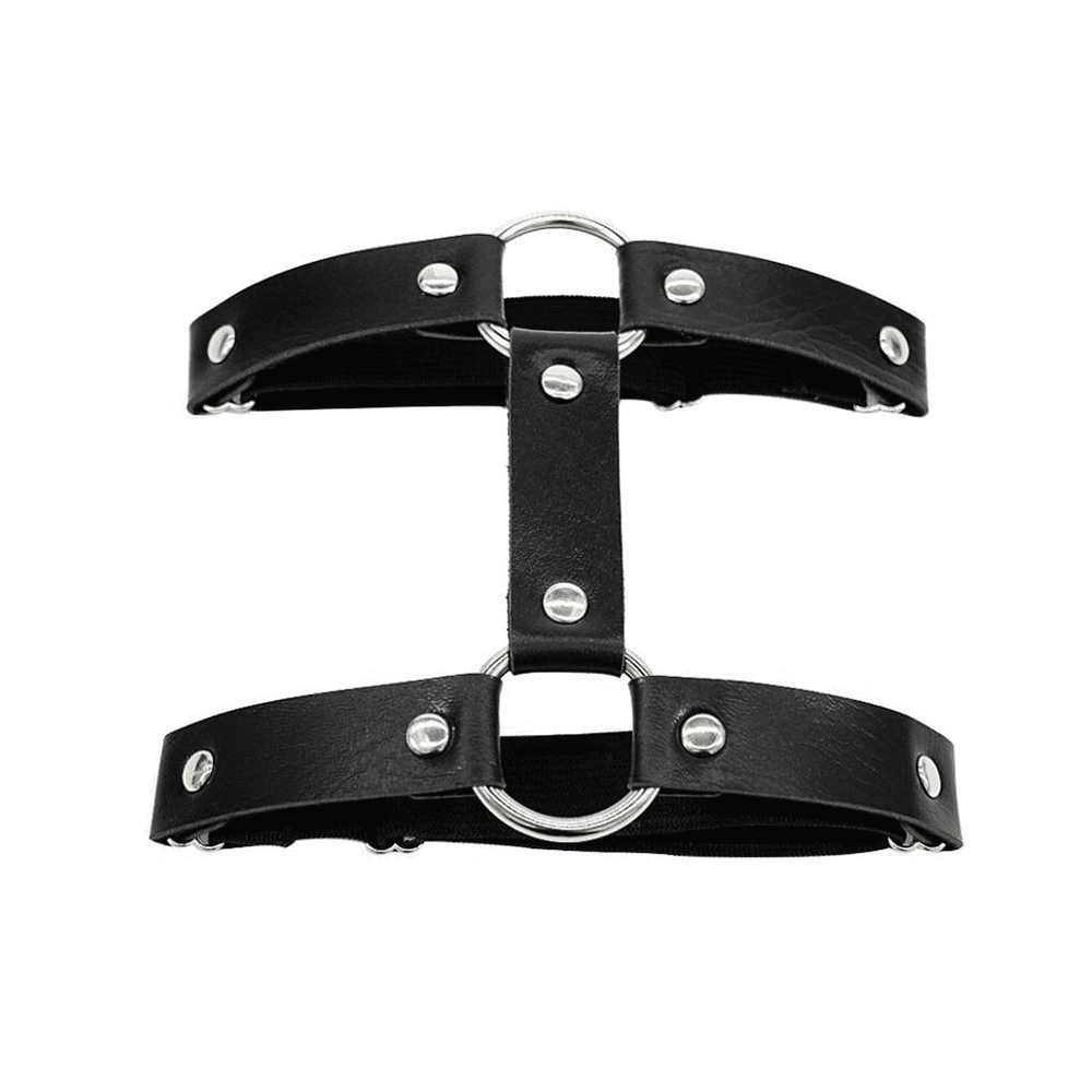 2PCS Harness Garter Set Rivet Heart Garter Lace Garter Leather Thigh ...