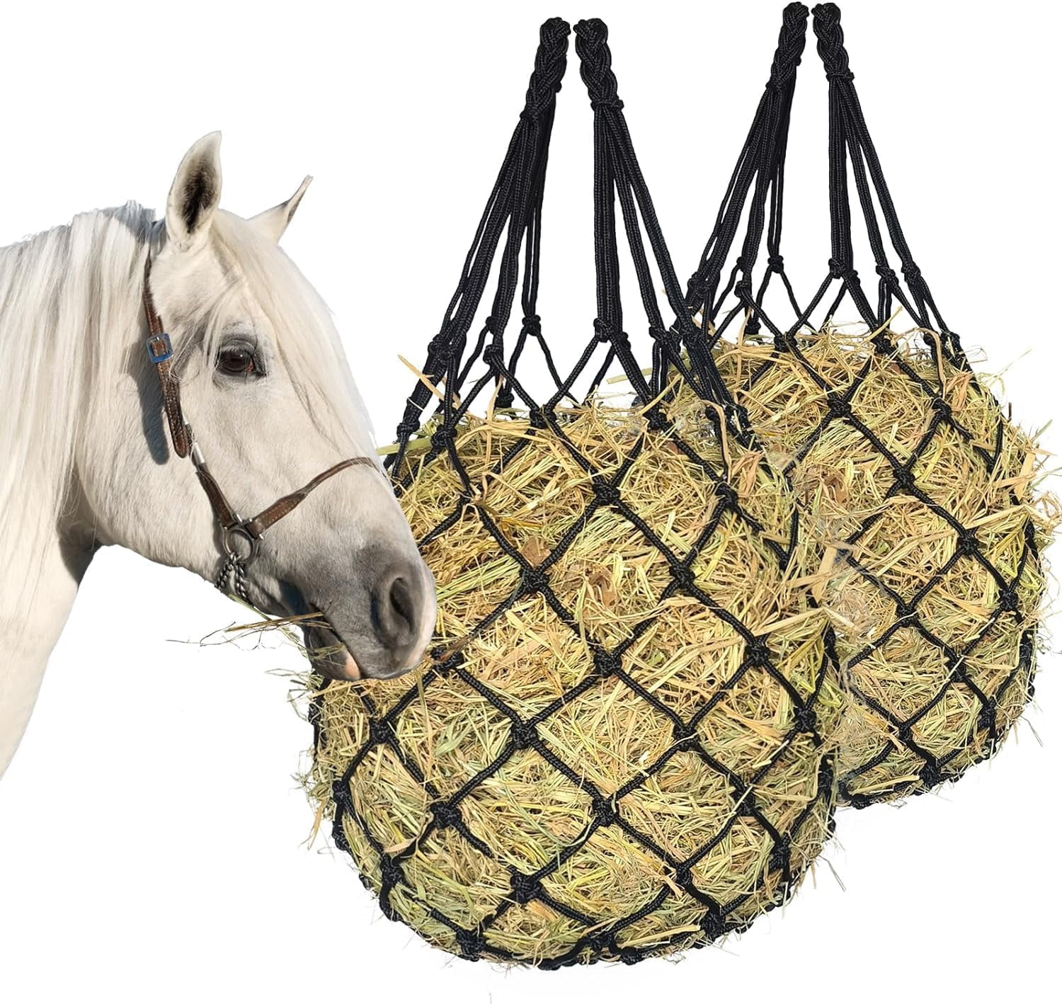 2PCS Hay Net for Horses,Slow Feed Hay Bag for Horses Goat Sheep,Hanging ...