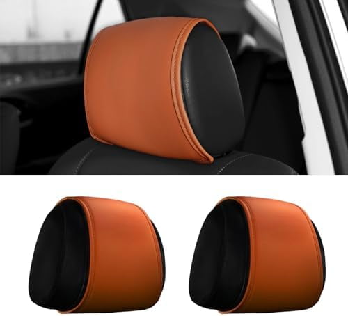 2PCS Headrest Covers for Cars with Pocket, Car Headrest Protector, Soft ...