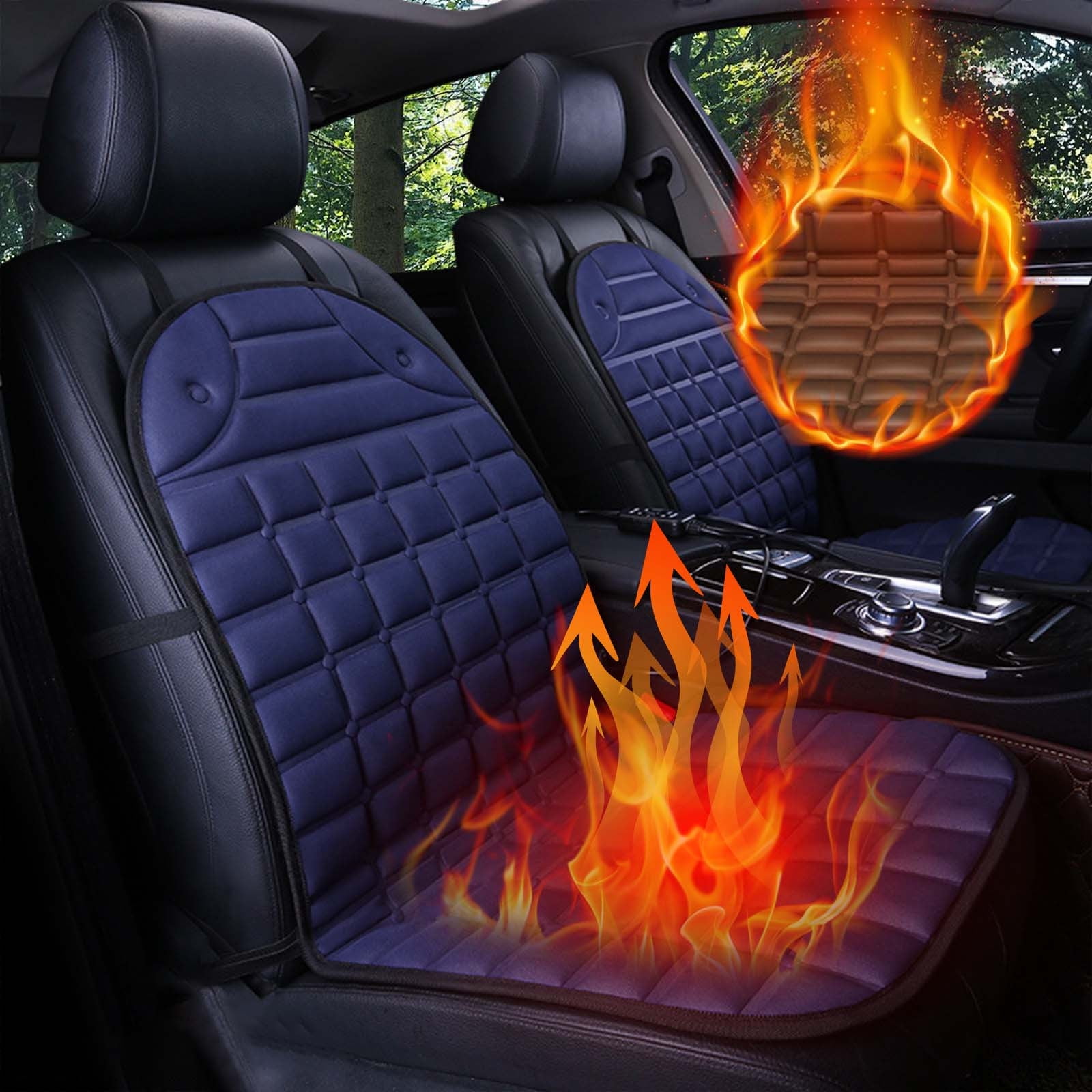 2PCS Heated Seat Covers for Cars Heated Car Seat Cushion Winter Seat ...