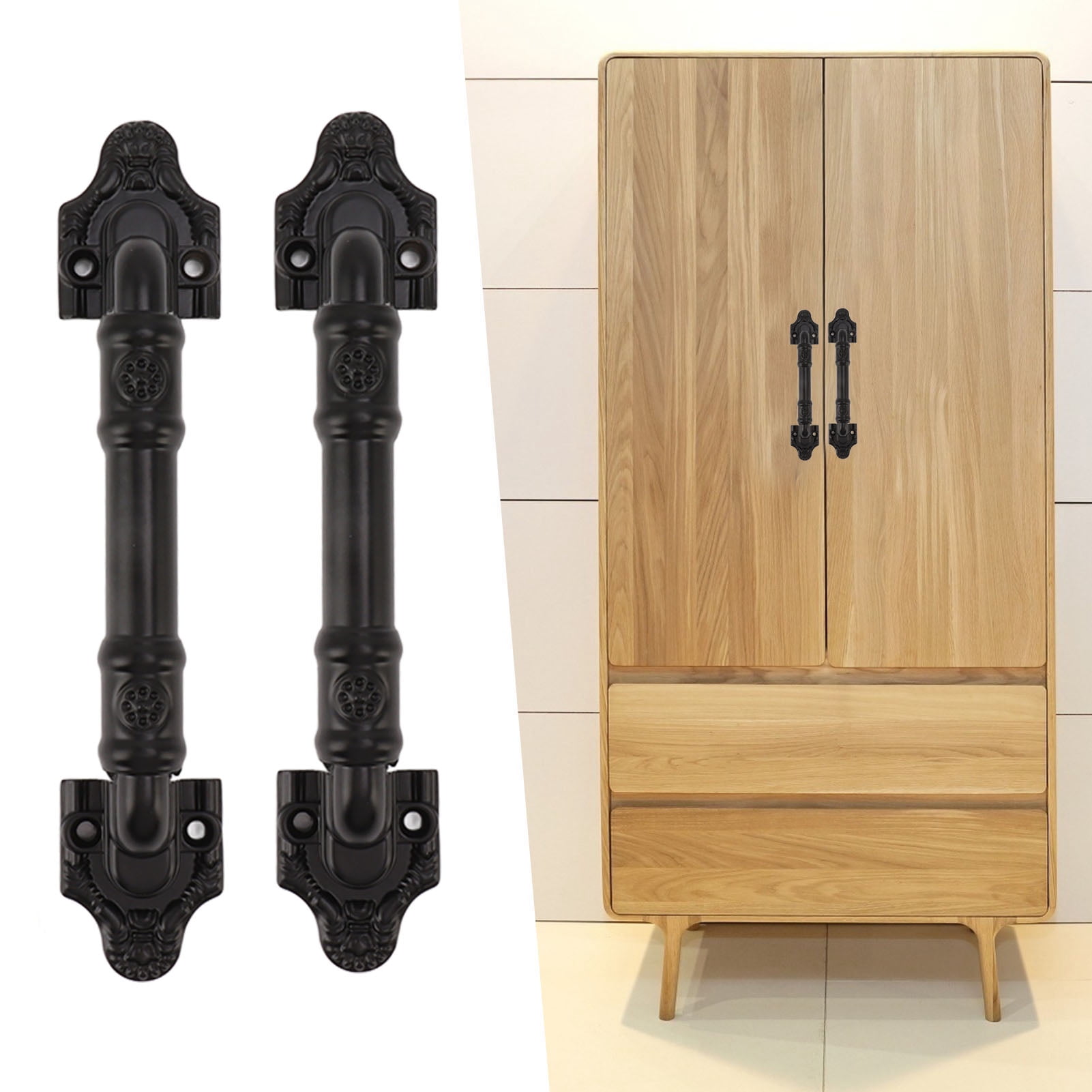 2PCS Heavy Duty Door Handle Iron Baking Paint Lever Privacy Door Lock ...