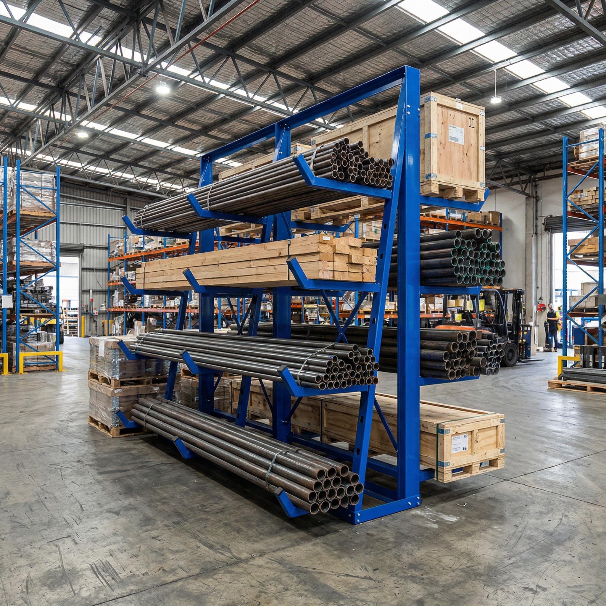 2PCS Heavy Duty Lumber Storage Shelves, 4-Tier 5000Lbs Vertical Utility ...