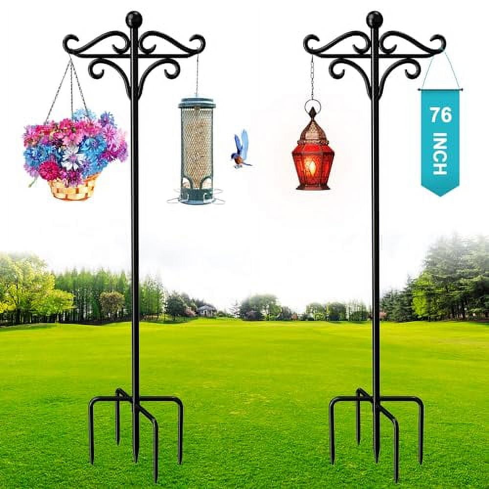 72 in Heavy Duty Steel Garden Shepherds Hook with Stable and Firm ...