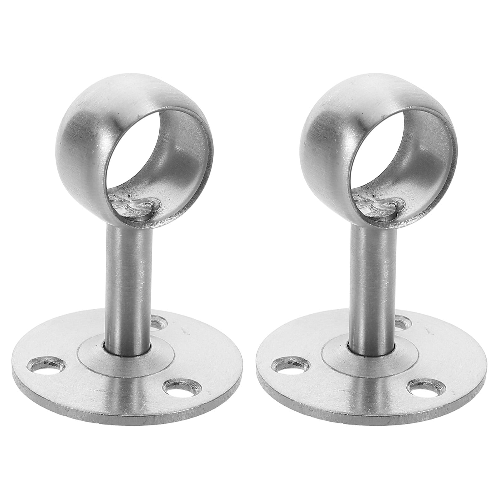 2PCS Heavy Duty Stainless Steel Curtain Rod Brackets for Wall and ...