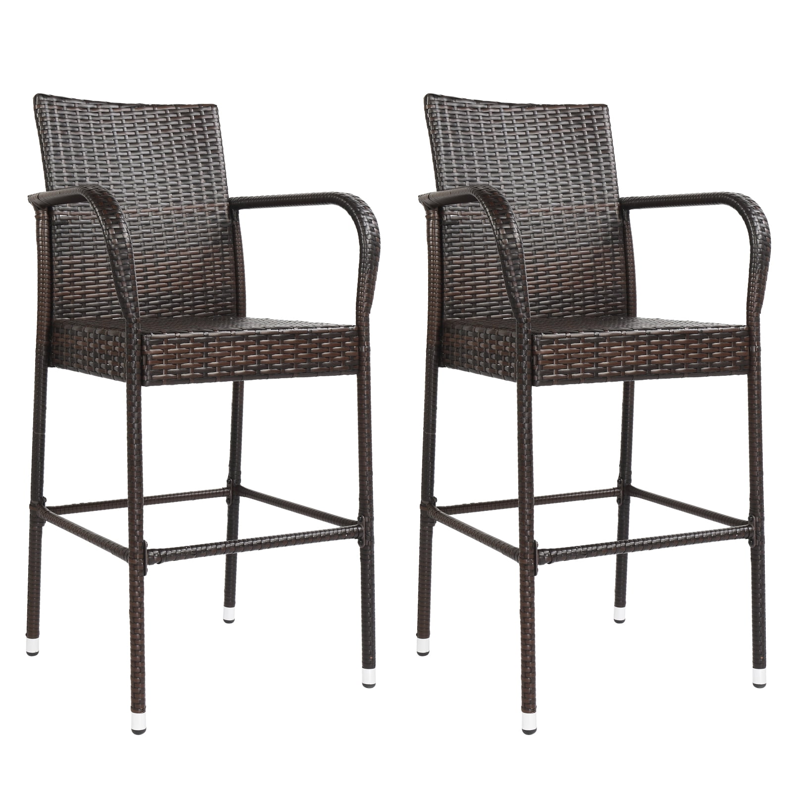 2PCS High Bar Arm Chairs, 27.6" Seat Height Outdoor Patio Chair ...