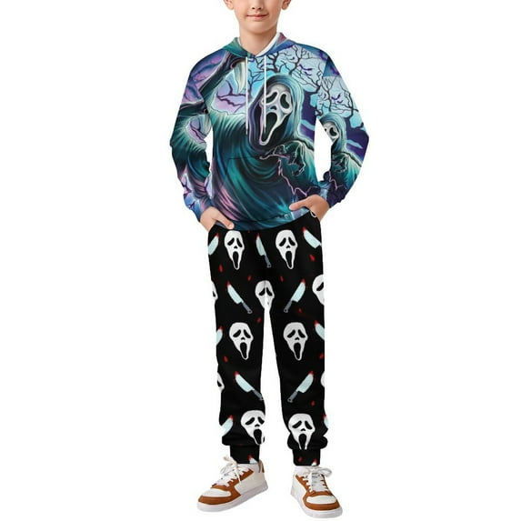 2PCS Horror Movie Scre-am0 Horror Movie Scre-am0 Tracksuit Outfit ...