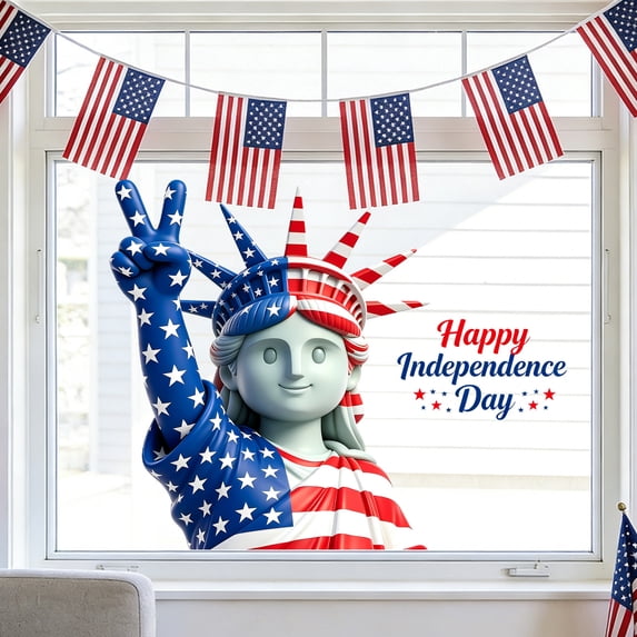 2PCS Hot Deal! Independence Day Statue of Liberty Glass Sticker, Simple ...