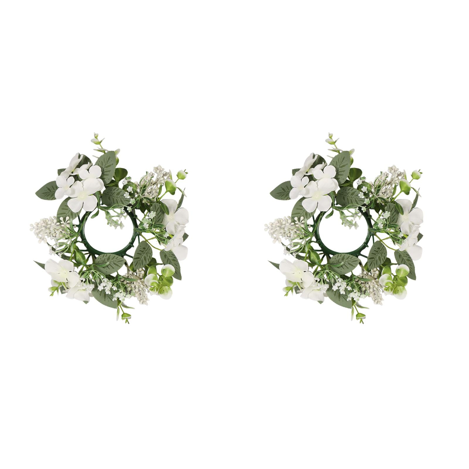 2PCS Hydrangea Candle Rings - Floral Candle Wreaths for Pillar Candles ...