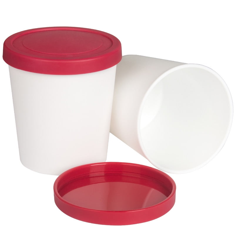 2PCS Ice Cream Containers - Freezer-safe, leak-free silicone lids ...