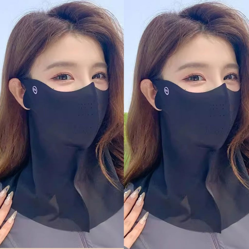 2PCS Ice Silk Sun Protection Mask Anti-Ultraviolet Neck Guard 3D Mask ...