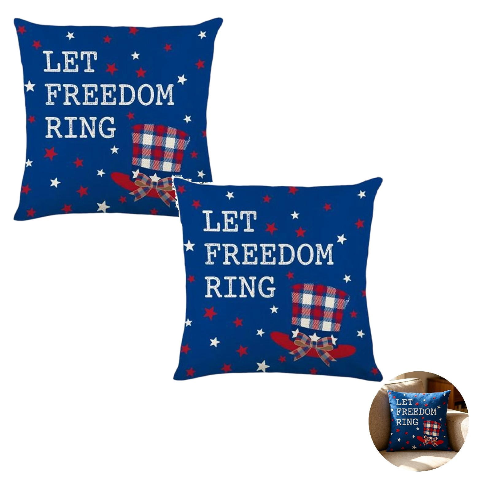 2PCS Independence Day Decorative Throw Pillow Covers, 4th of July 18x18 ...