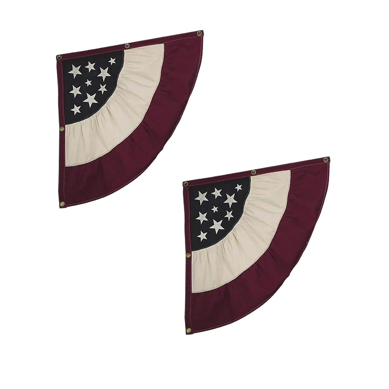 2pcs Independence Day Flag Decoration Outdoor American Pleated Fan Flag